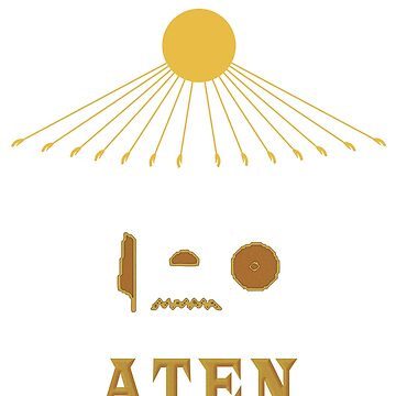 "ATEN Ancient Egyptian God with Hieroglyphs" Sticker by SWATARA | Redbubble