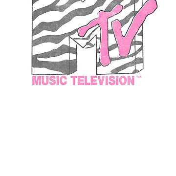 "MTV Retro Pink Zebra Print MTV Logo " Essential T-Shirt for Sale by ...