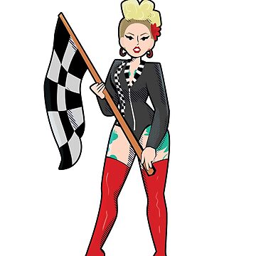 "Racer Girl #2" Sticker for Sale by RubyMimosa | Redbubble