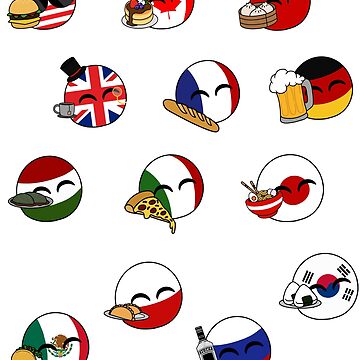 "countryballs and foods chibi pack" Sticker for Sale by EveryCuteThings ...