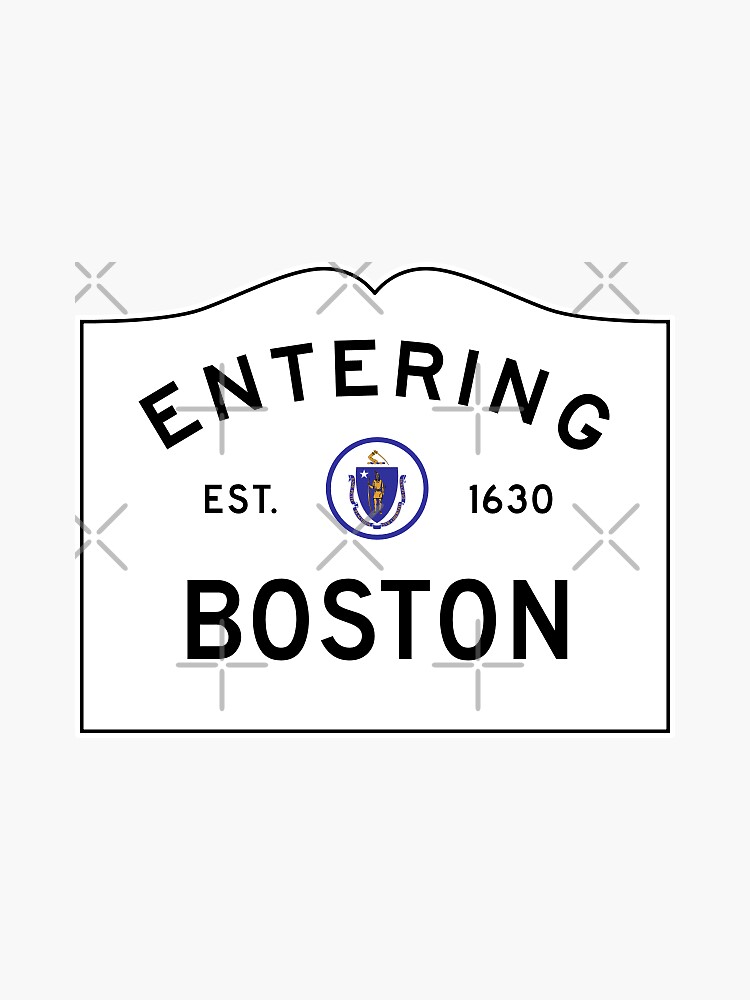 "Boston Sign" Sticker by marinarcher | Redbubble