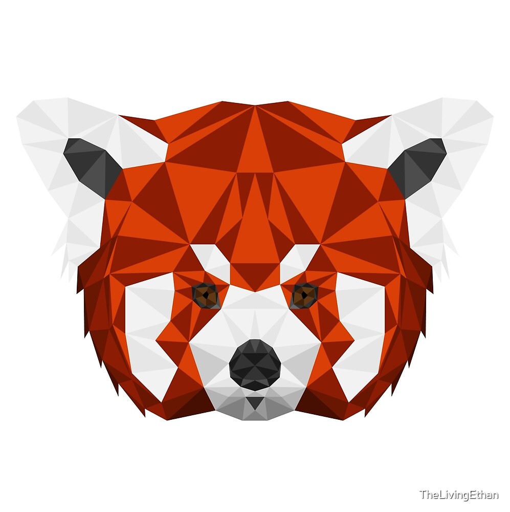 "Geometric Red Panda Head " by TheLivingEthan | Redbubble