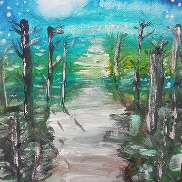 "Lighted Moon Path" Sticker for Sale by Jill Ledet | Redbubble