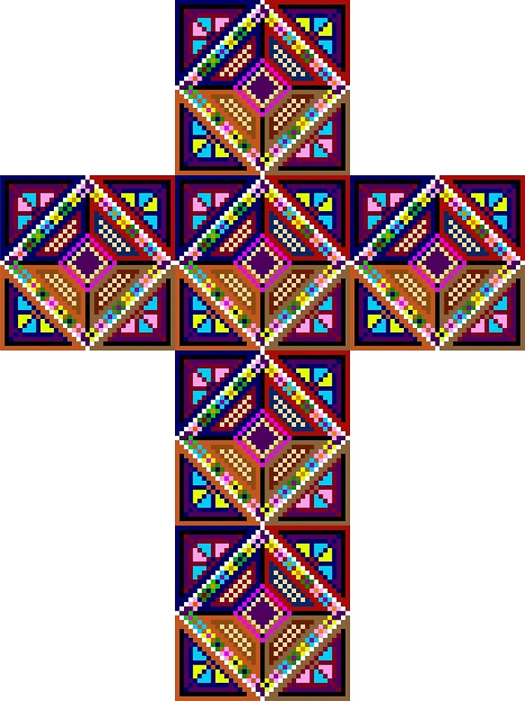 "stained glass cross, crucifix, rood" by samlanchay | Redbubble