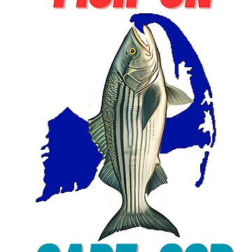"Fish On - Cape Cod" Sticker for Sale by Stan2023 | Redbubble