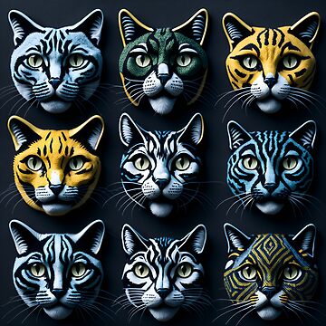 "Rainbow Cats| Vibrant Meows| Feline Fiesta| Rainbow Whiskers| Color ...