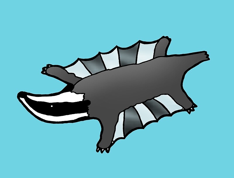 "Flying badger" by barlbarian | Redbubble
