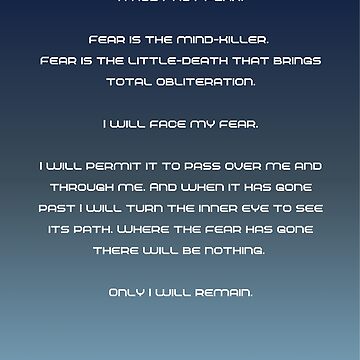 "Dune 'Litany of Fear' Poster" Sticker for Sale by Northstone | Redbubble