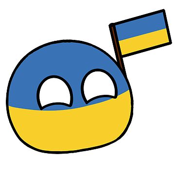 "countryballs and their flag ukraineball " Sticker for Sale by ...