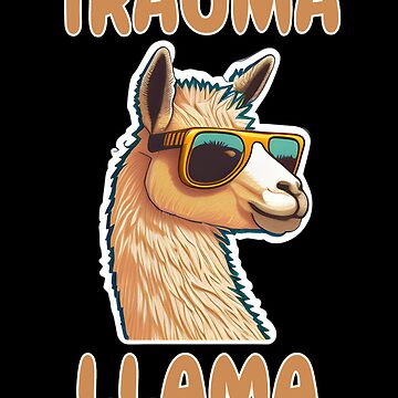 "Trauma Llama" Sticker for Sale by LlamaLoversShop | Redbubble