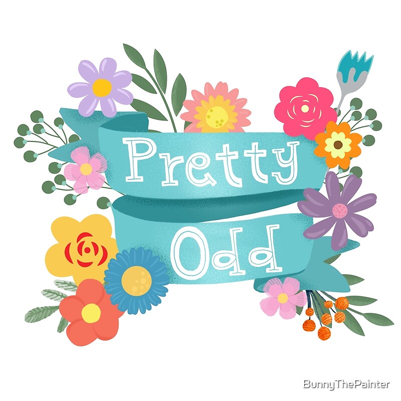 "Pretty Odd Floral Banner" by BunnyThePainter | Redbubble