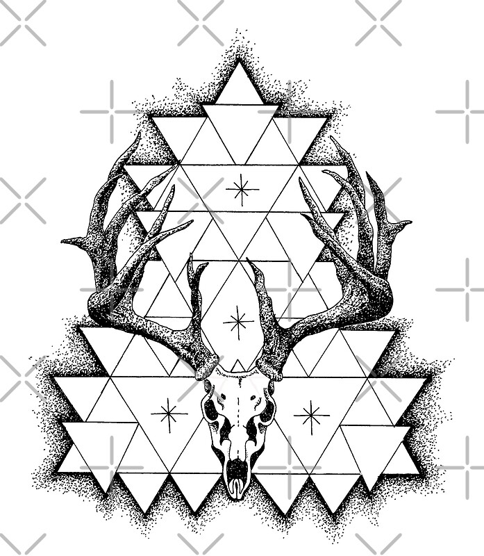 "Decay - Geometric Deer Skull" by georgiamason | Redbubble