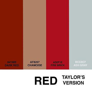 "Red Taylor Swift color palette" Sticker for Sale by chaoticcostumer ...