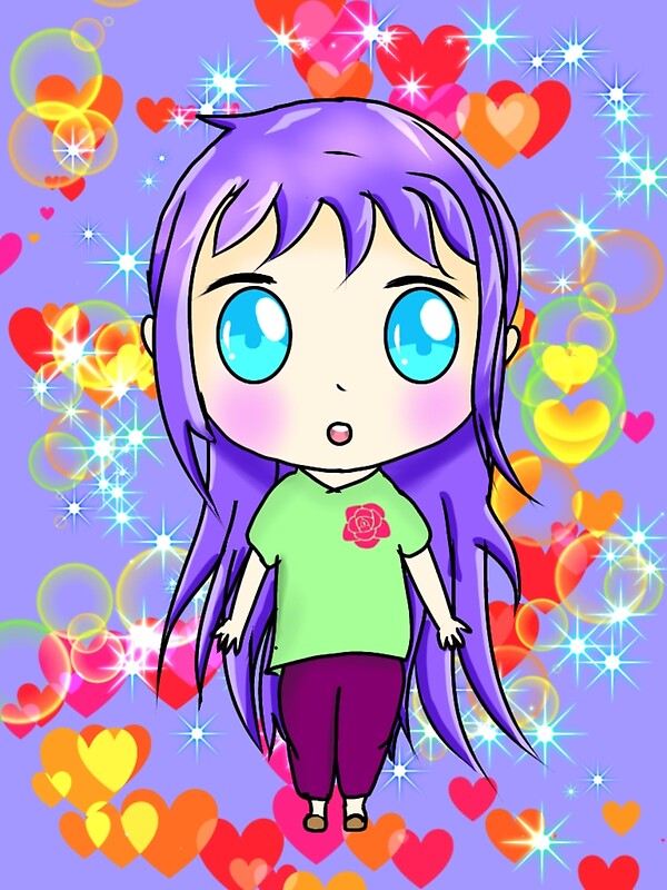 "Manga-Style Long-Haired Chibi Girl" by JJMasters | Redbubble