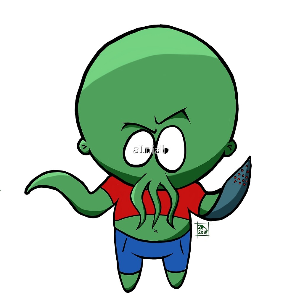 "Kid Cthulhu, young elder god. No Background " by a1niall | Redbubble