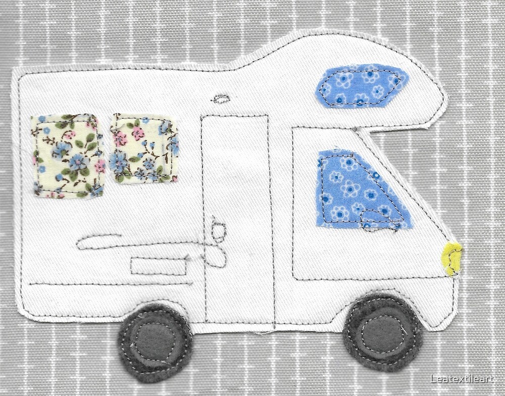"#Embroidered White MotorHome/RV " by Leatextileart | Redbubble