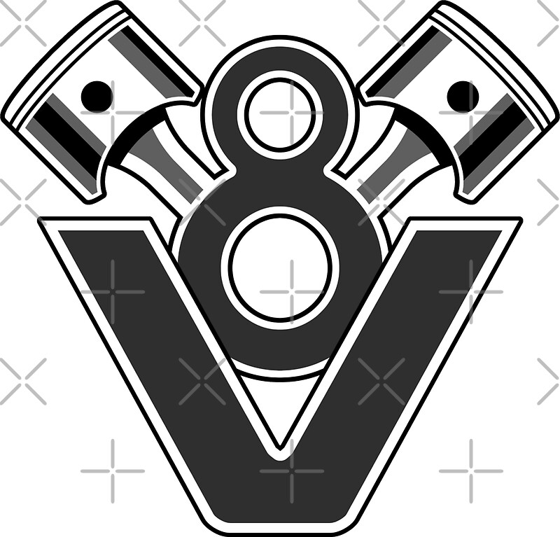 "V8 Engine" Stickers by David Speed | Redbubble
