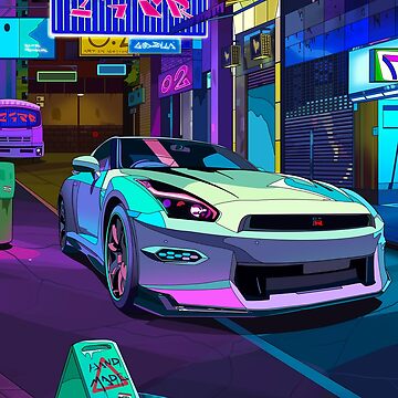 "Neon colourful GT-R R35 Artwork sticker" Sticker for Sale by ZSTR02 ...