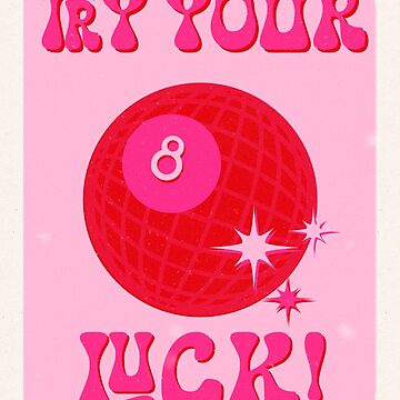 "try your luck! - pink and red" Sticker for Sale by Julia Santos ...