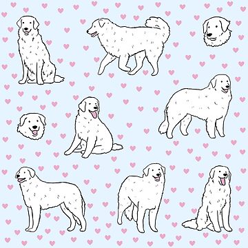 "Kuvasz cute dog pack" Sticker for Sale by Yarafantasyart | Redbubble