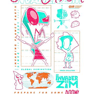 "Invader Zim Global Domination Graphic Schematics" Classic T-Shirt for ...