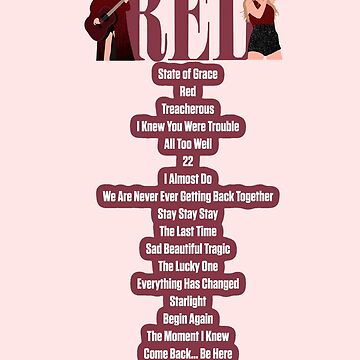 "Taylor Swift red track list eras tour art " Sticker for Sale by nerfie ...