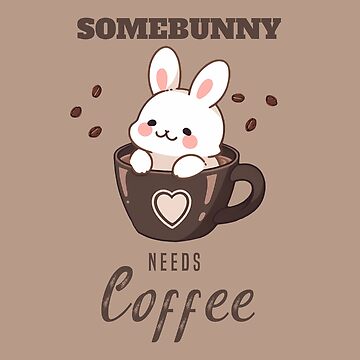 "Coffee Lover Bunny Cute Rabbit in a Mug" Sticker for Sale by Asevera ...