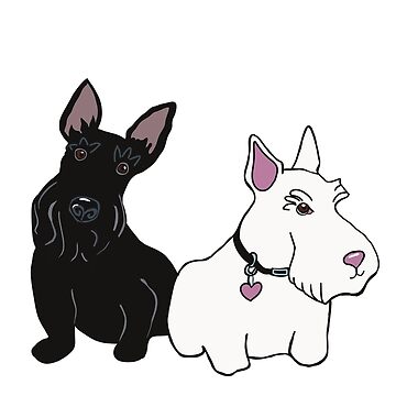 "Scottie Best Friends" Sticker for Sale by Janpaints22 | Redbubble