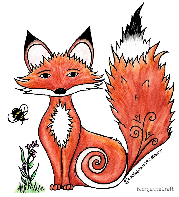 "A Fox and a Bee" by MorgannaCraft | Redbubble