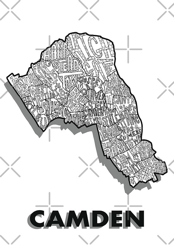 "Camden Map - London Boroughs" by Sarah Holm | Redbubble