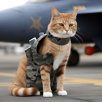 "Cat a Fighter Jet Pilot" Sticker for Sale by JustinaLD | Redbubble