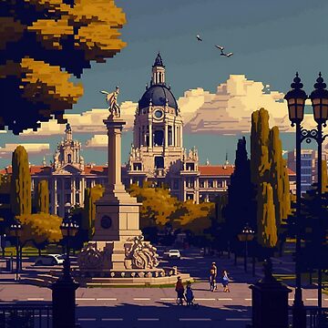 "Madrid Pixel Art" Sticker for Sale by AxeWave | Redbubble