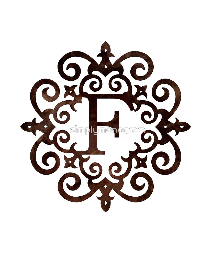 "Monogram F Rustic Gothic Motif" by simplymonogram | Redbubble