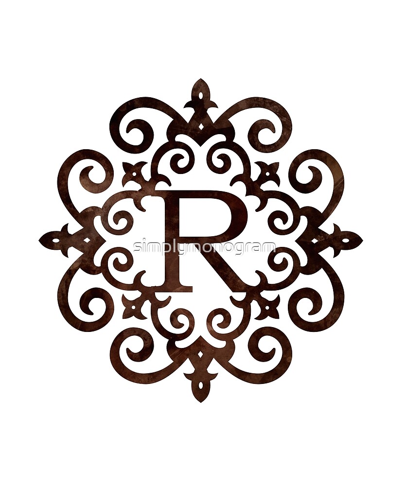 "Monogram R Rustic Gothic Motif" by simplymonogram | Redbubble
