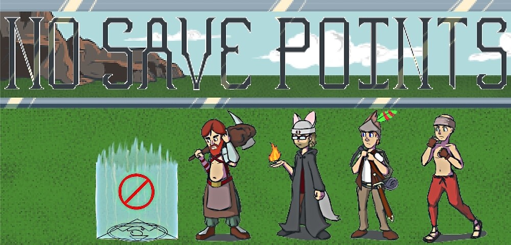 "No Save Points Pixel Logo" by RageGrenade | Redbubble
