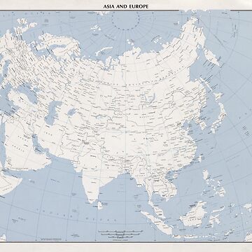 "Vintage Eurasia Continent Map (1975) Vintage Europe and Asia Atlas ...