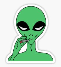 Alien Smoking Weed: Stickers | Redbubble