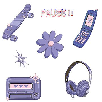 " purple cute stickers aesthetic" Sticker for Sale by ParisCool | Redbubble