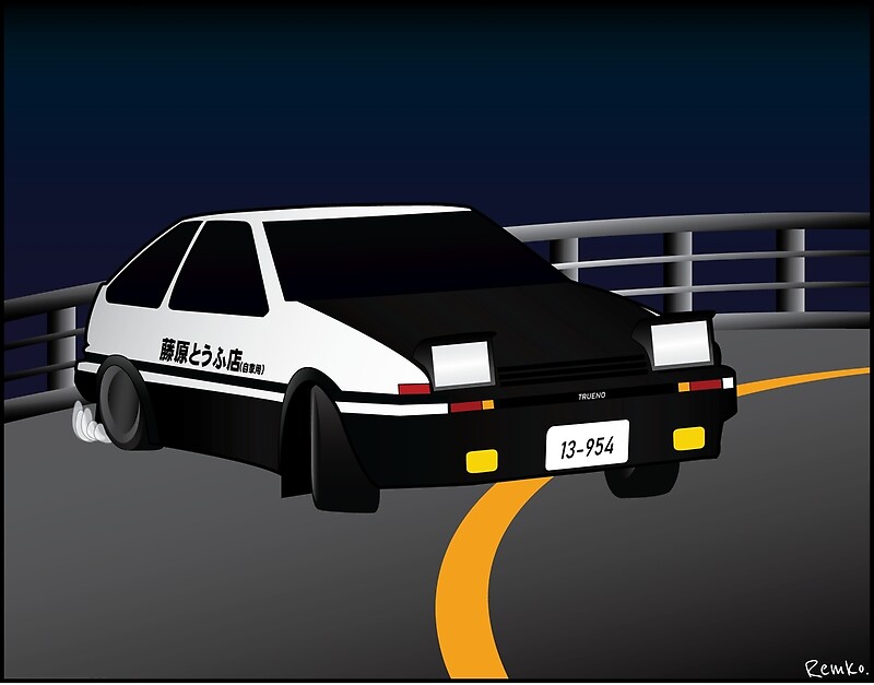 "Initial D Akina Downhill drift" by Proxzor | Redbubble