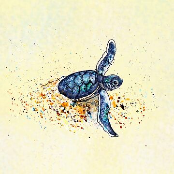 "Baby sea turtle hatching in the sand" Art Board Print for Sale by Ceri ...