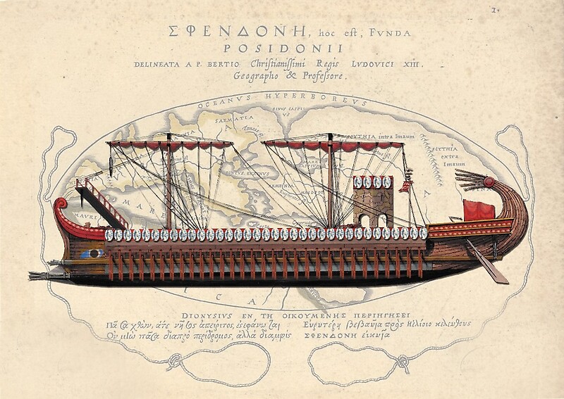 "Postcard - Roman Quadrireme" by TheCollectioner | Redbubble