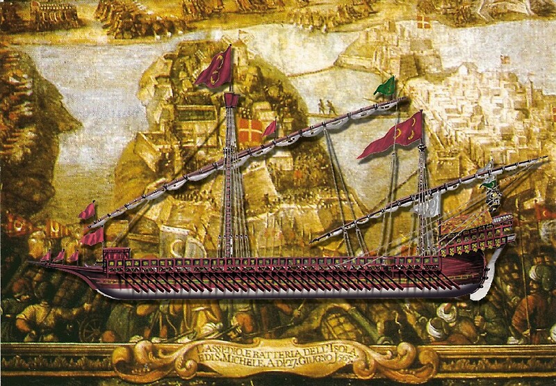 "Postcard - Ottoman Admiral Galley" by TheCollectioner | Redbubble