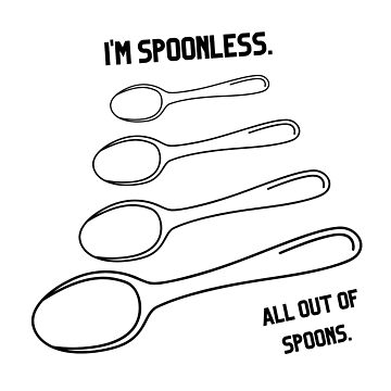 "Copia de All out of spoons - NOT TODAY- Mental health support STICKER ...