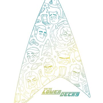 "Star Trek: Lower Decks Delta Badge Neon Collage" Classic T-Shirt for ...