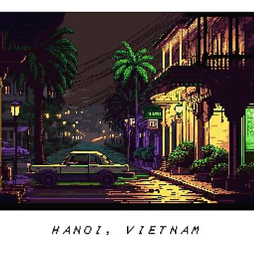 "Hanoi Pixel Art Retro" Sticker by PixelAirlines | Redbubble