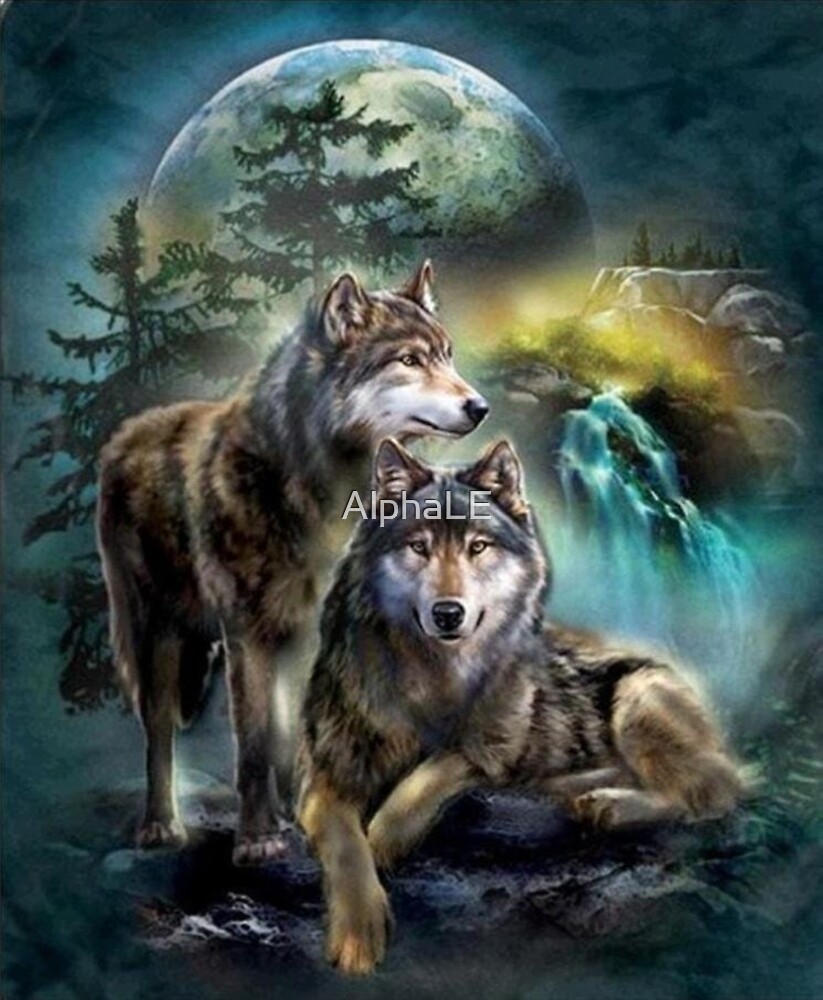 "wolf pair" by AlphaLE | Redbubble