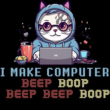 "Programmer Cat Beep Boop " Sticker for Sale by Vytrix | Redbubble