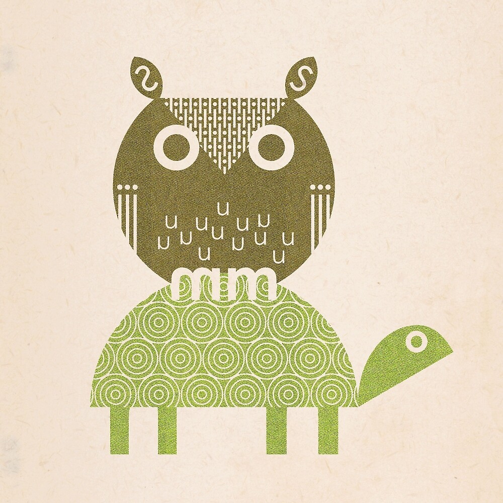 "owl and turtle" by Scott Partridge | Redbubble