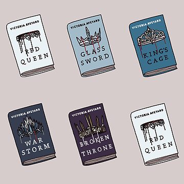 "Red Queen books" Sticker for Sale by lalashellsArt | Redbubble