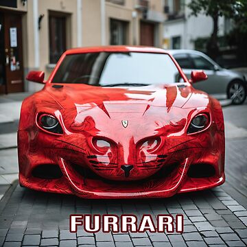 "Furrari Muscle Super Car Cat" Sticker for Sale by ShardsOfArt | Redbubble
